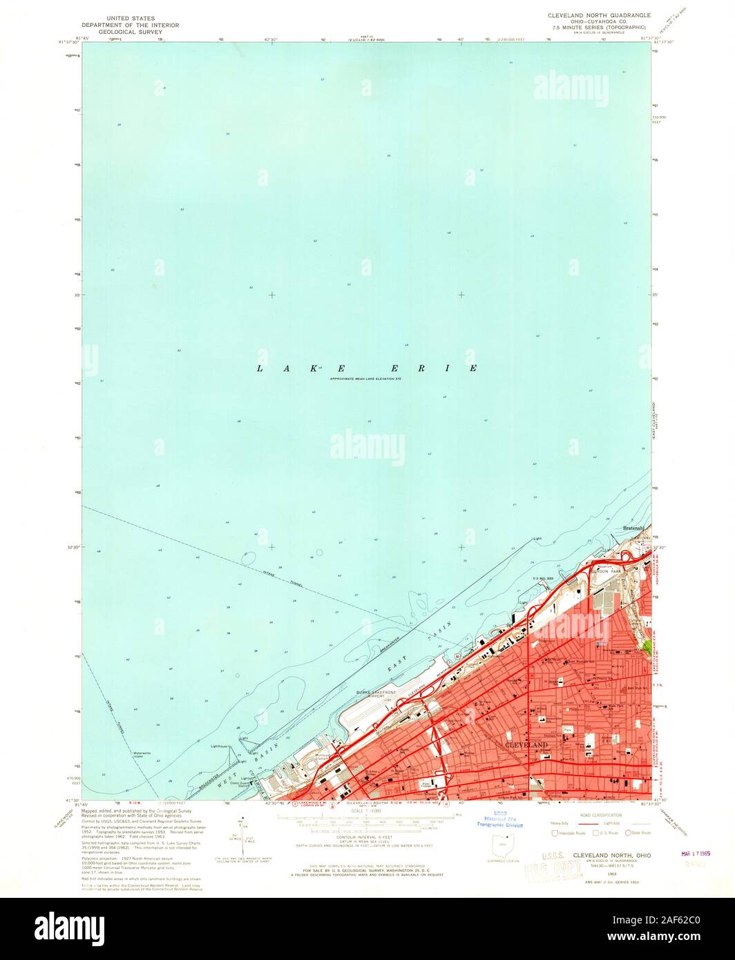 USGS TOPO Map Ohio OH Cleveland North 224467 1963 24000 Restoration ...