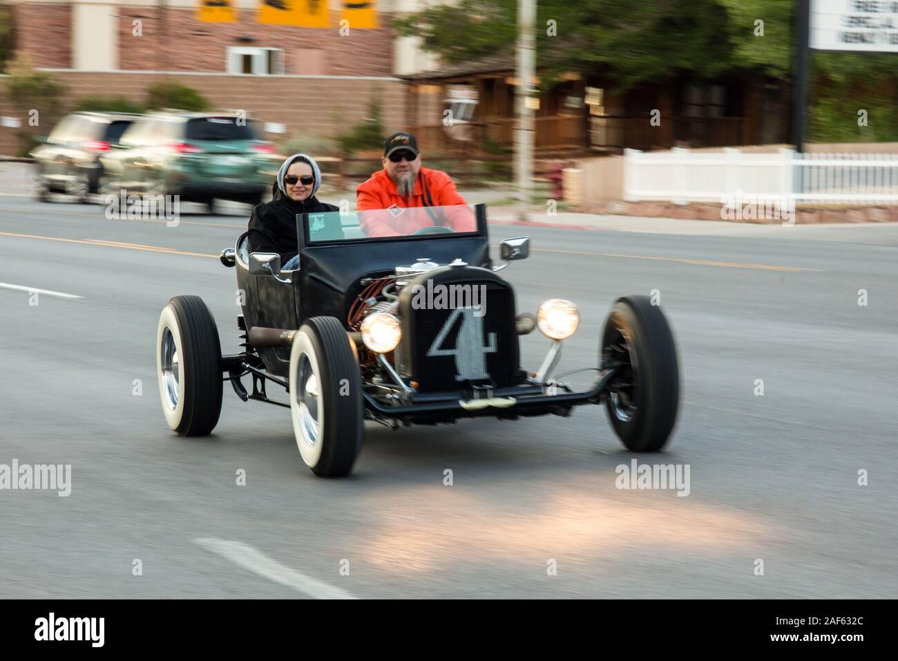 A bucket-T rat rod, built on a 1920 Ford Model T body and heavily ...