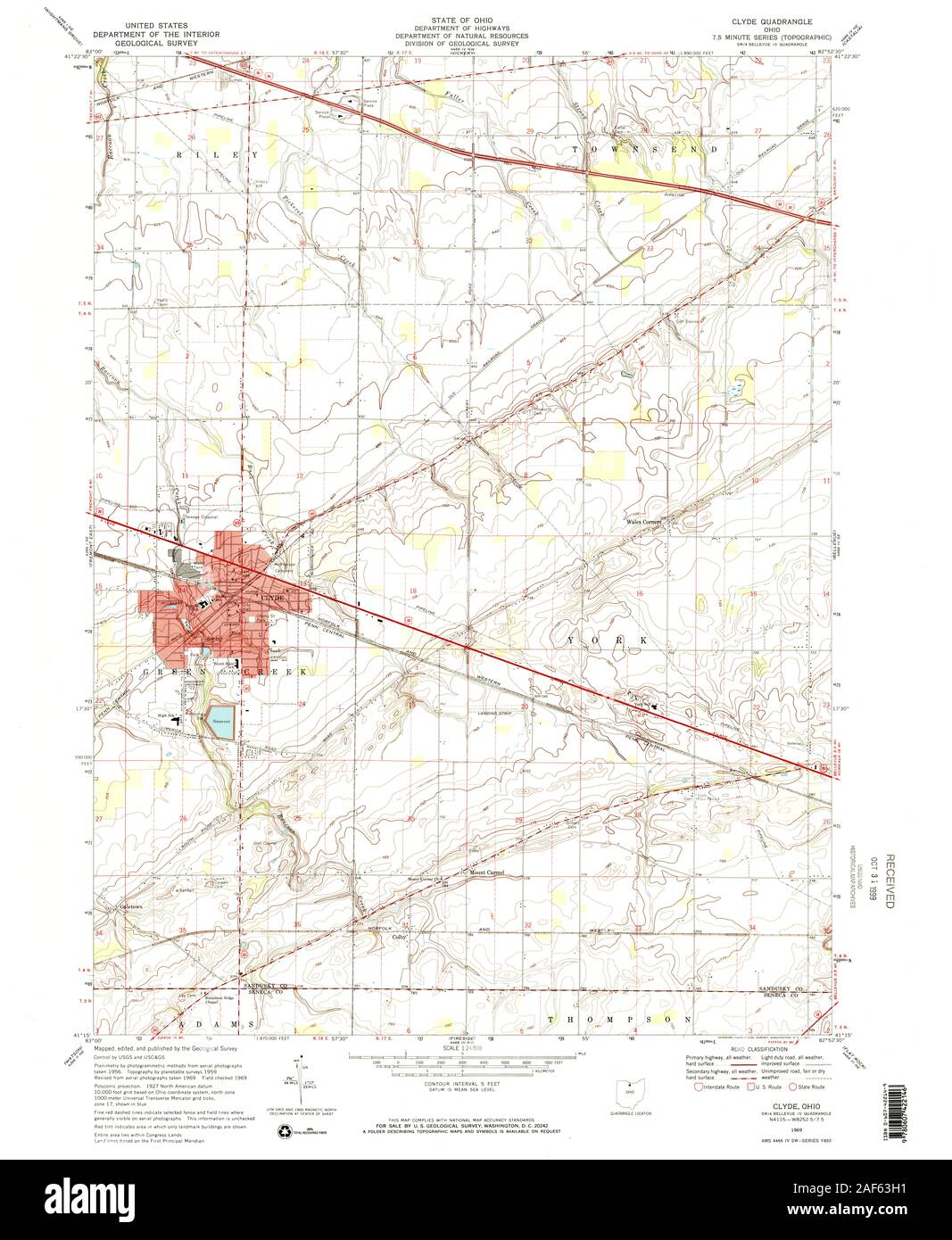 Clyde ohio map hi-res stock photography and images - Alamy