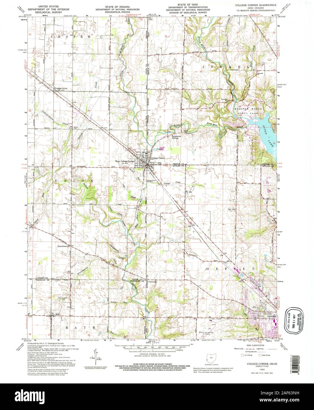 Ohio college map hi-res stock photography and images - Alamy