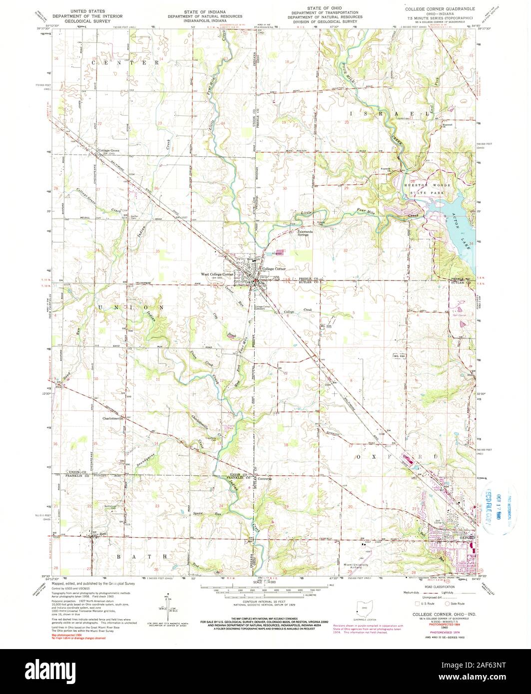Ohio college map hi-res stock photography and images - Alamy