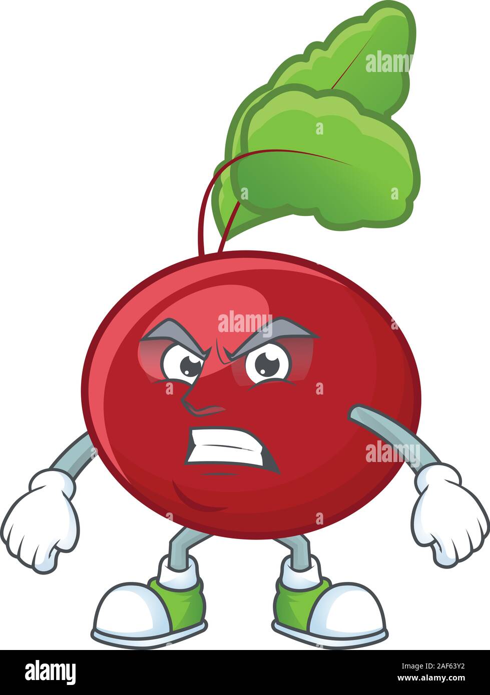Picture of red beet greens cartoon character with angry face Stock ...