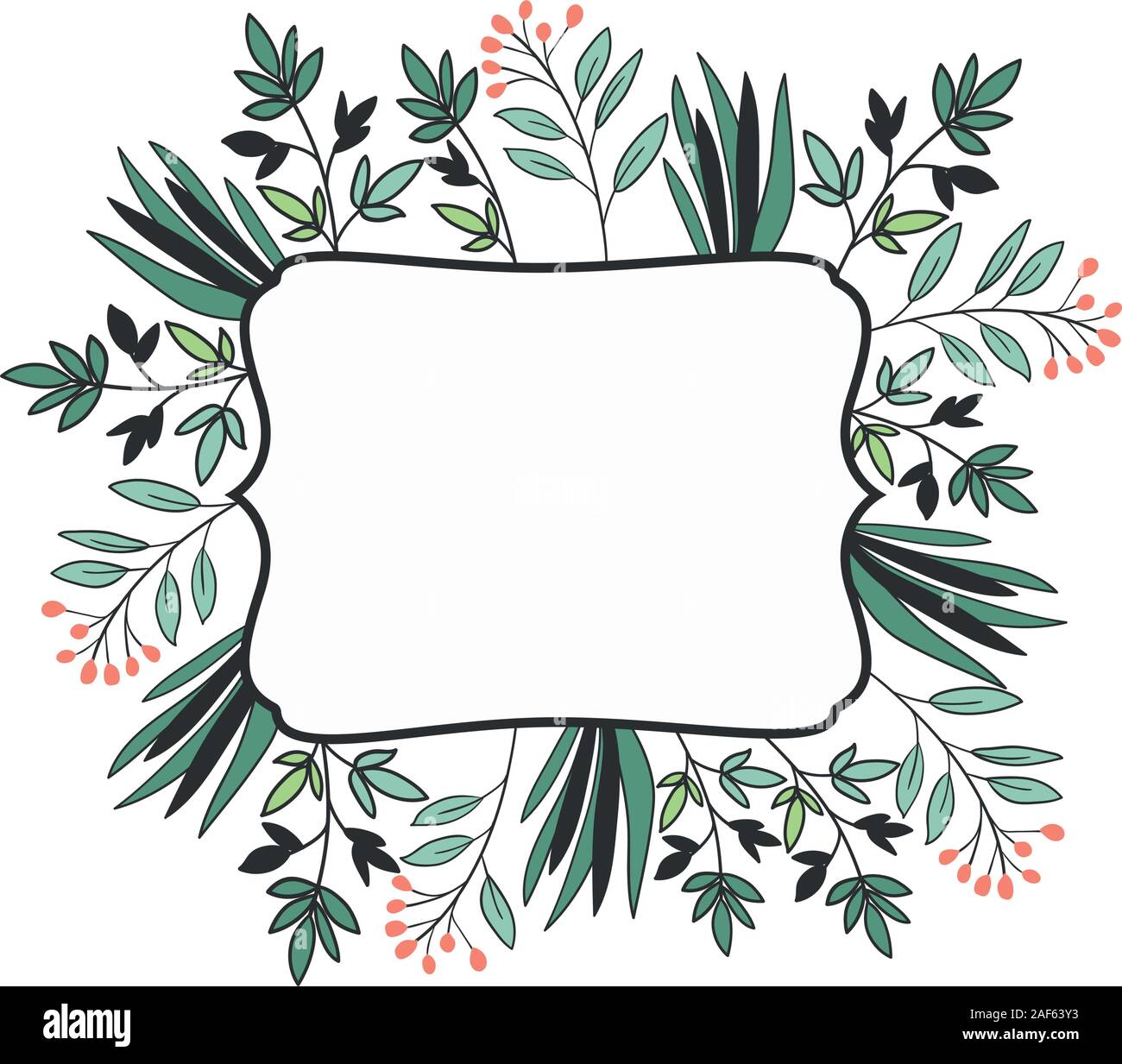 Isolated leaves frame vector design Stock Vector Image & Art - Alamy