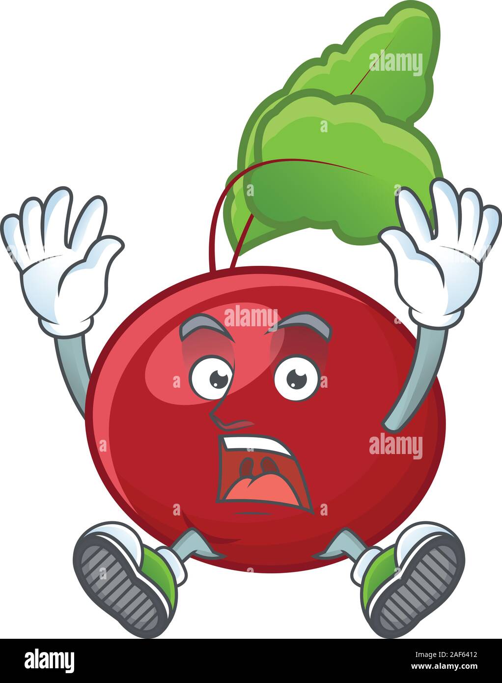 Cartoon character of red beet greens style with shocking gesture Stock ...