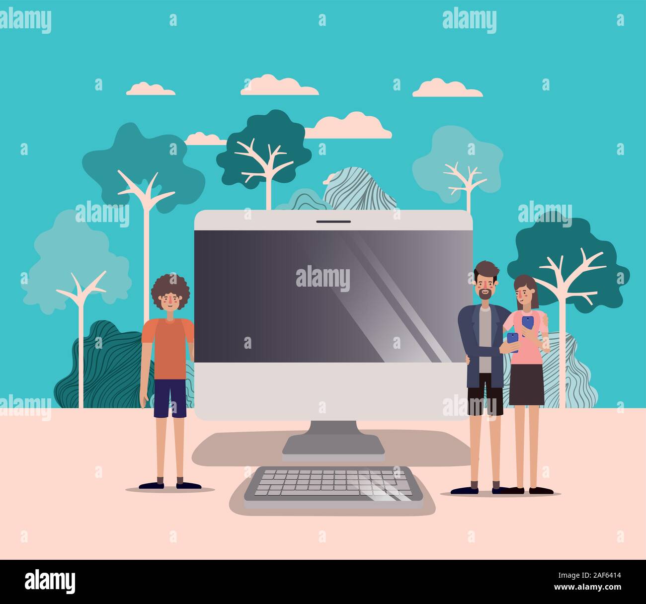 People and digital technology vector design Stock Vector Image & Art ...