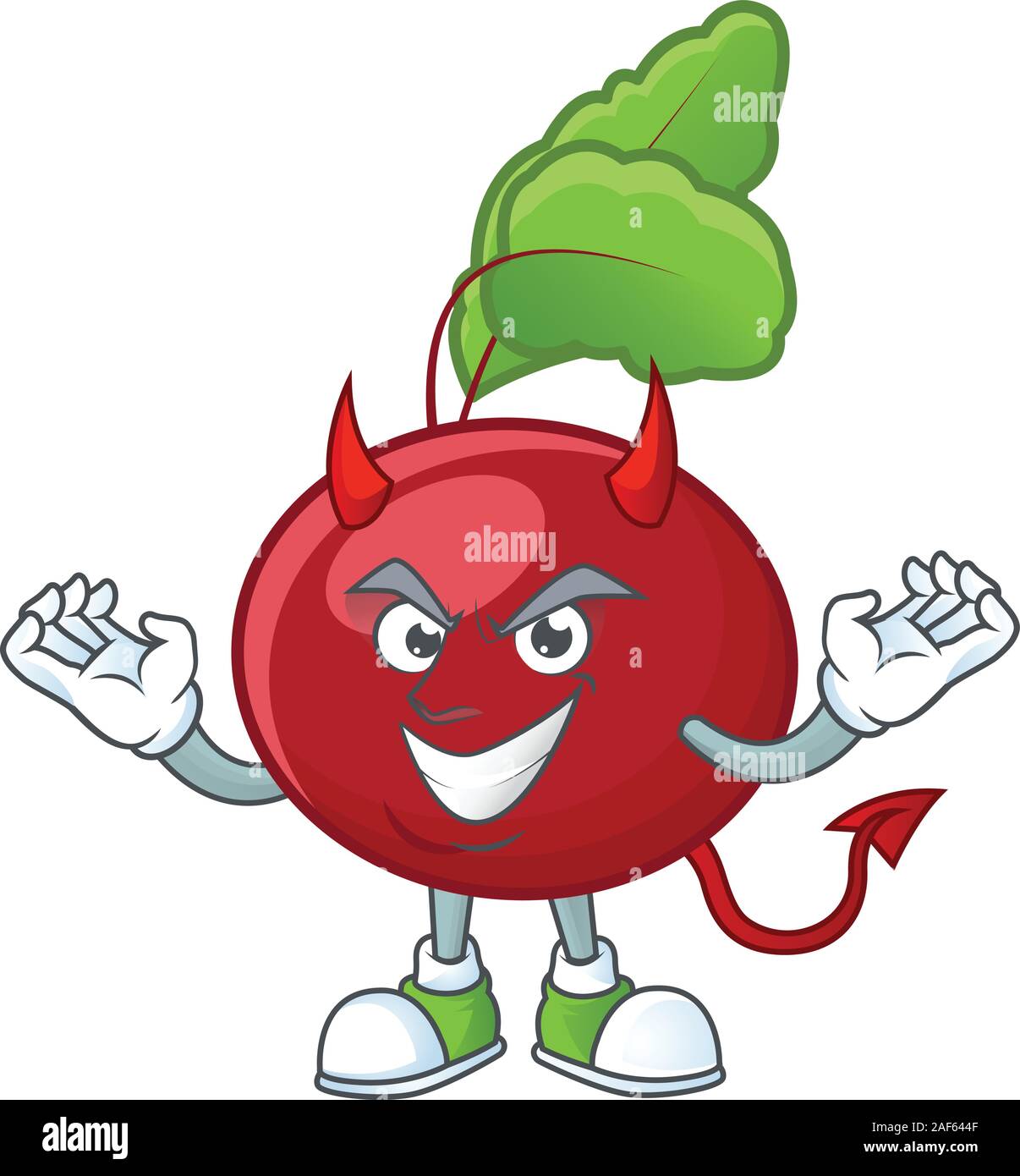 Picture of red beet greens as a Devil cartoon mascot Stock Vector Image ...