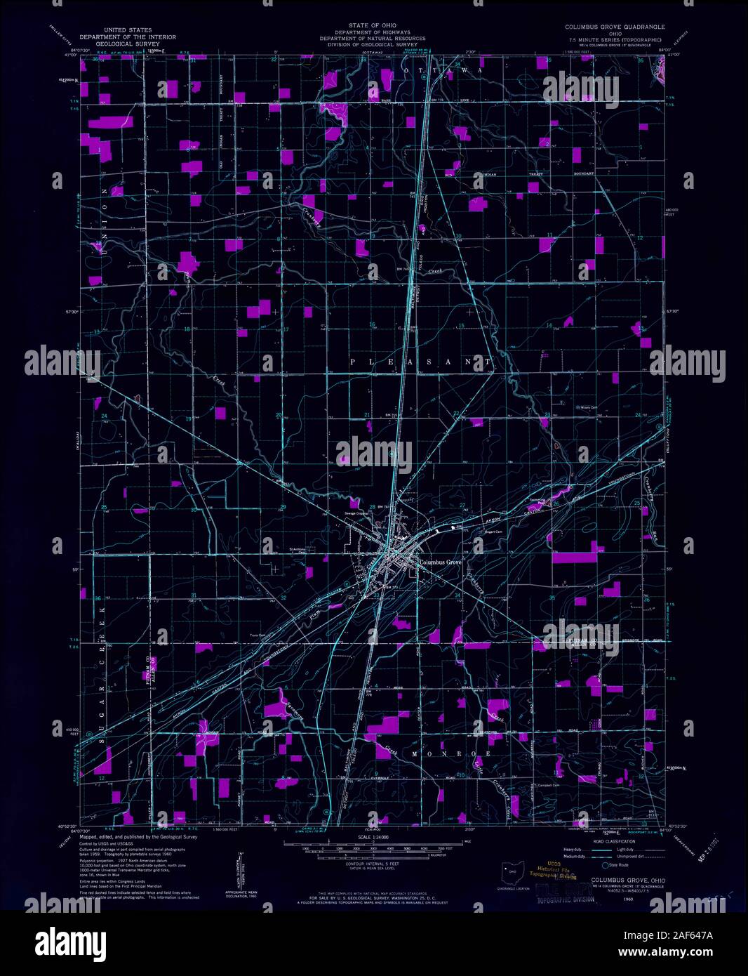 Map of columbus grove hi-res stock photography and images - Alamy