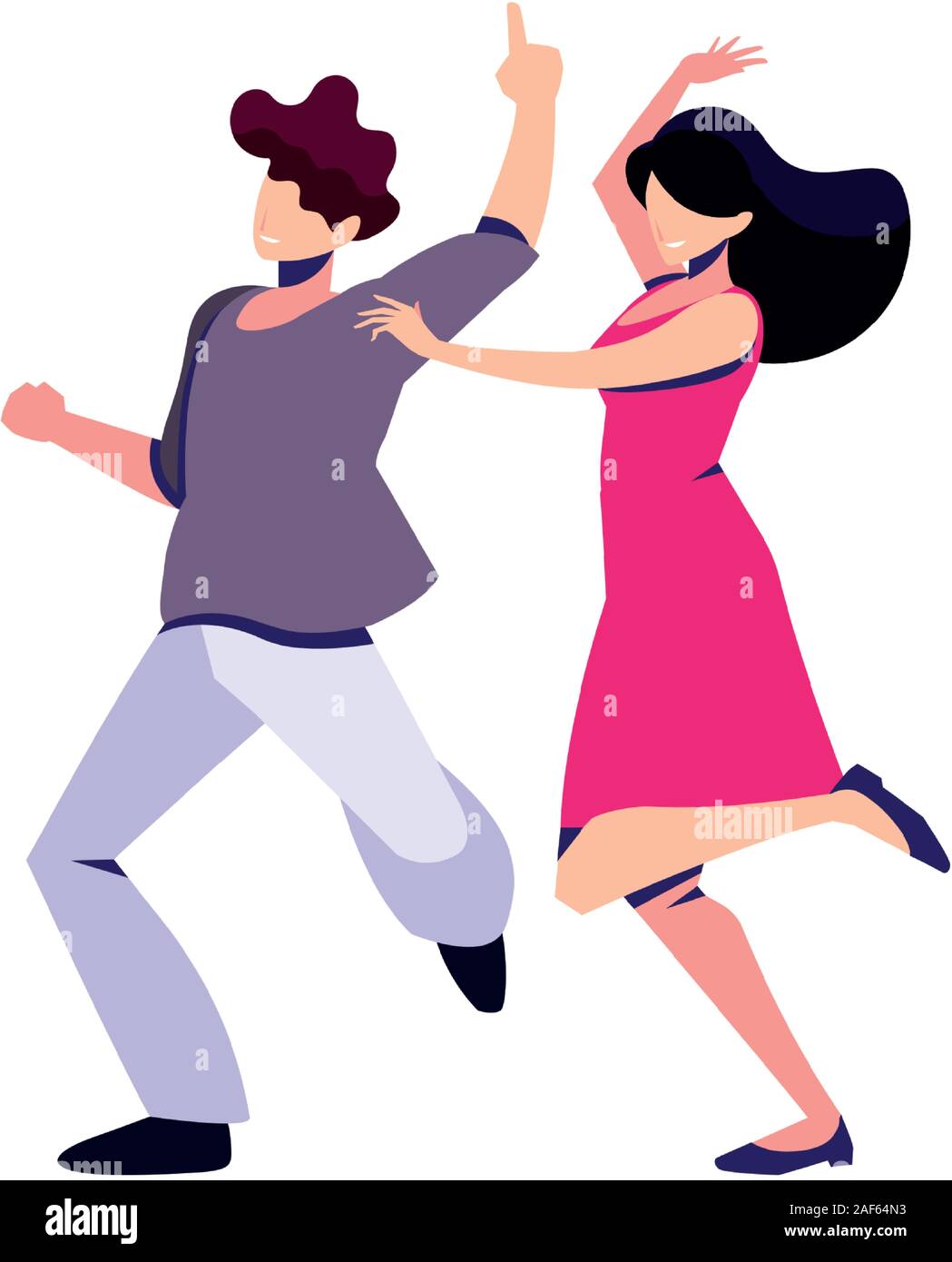 couple of people in pose of dancing on white background vector ...
