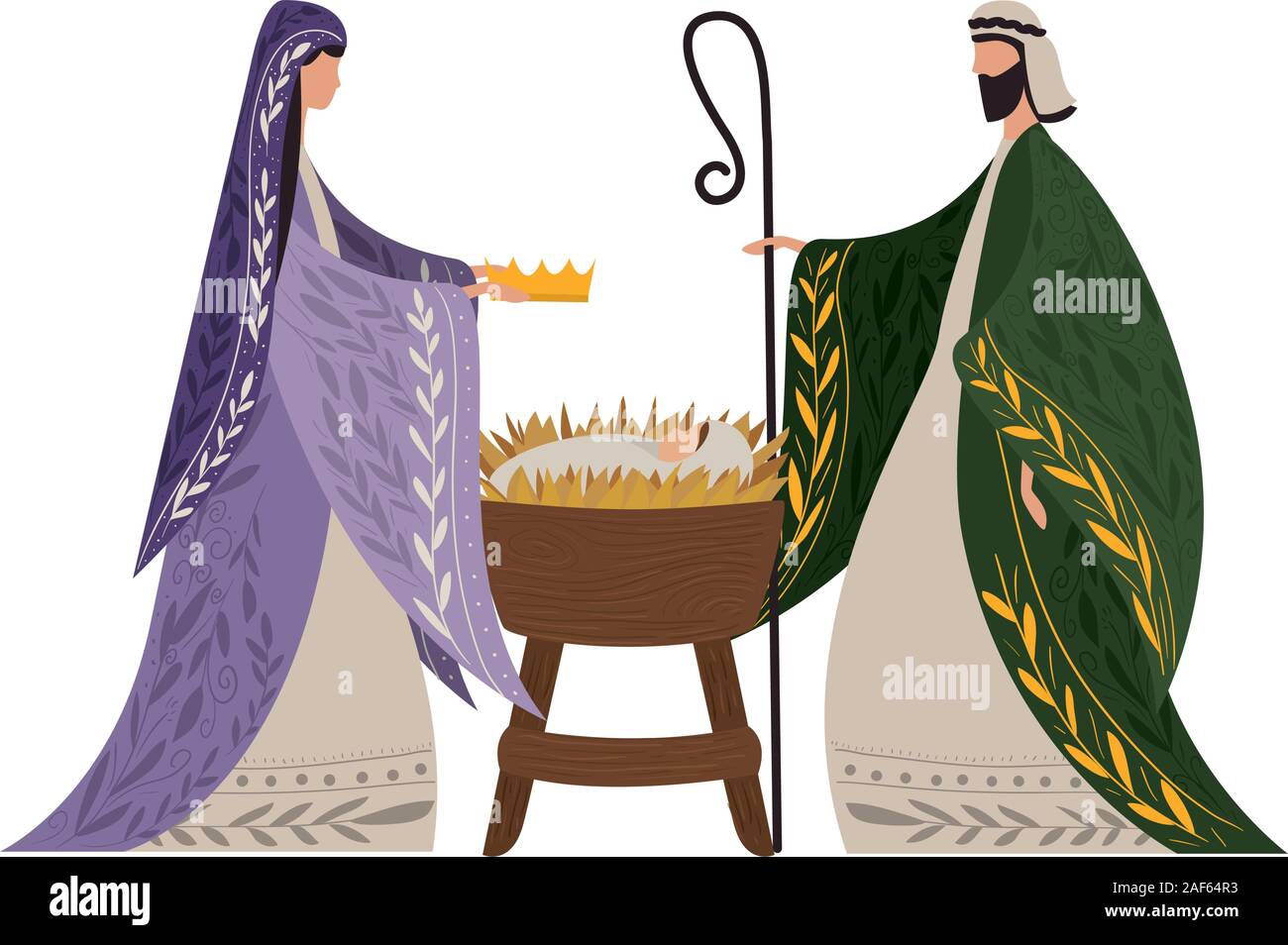 Virgin mary joseph and baby jesus vector design Stock Vector Image ...