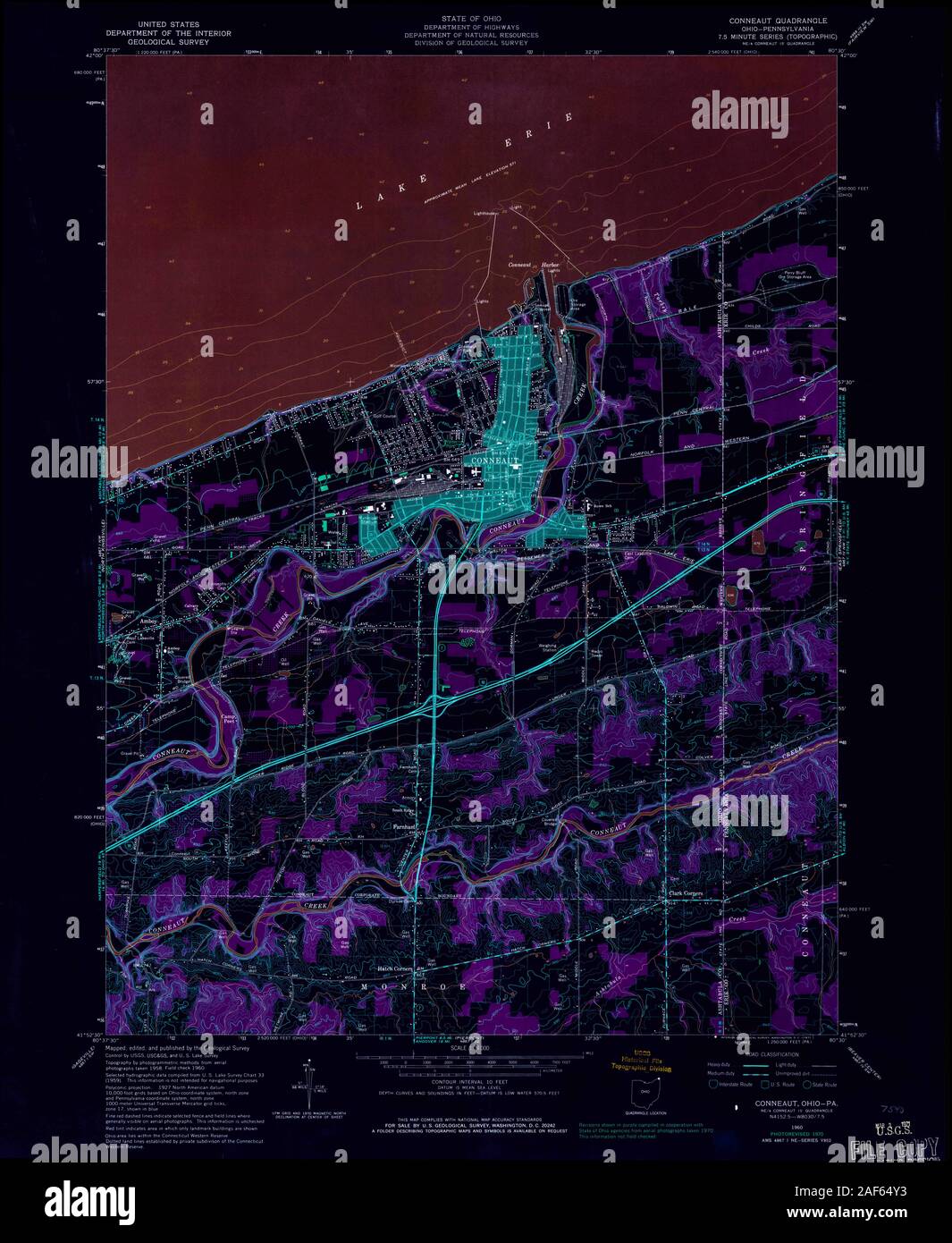 Map of conneaut hi-res stock photography and images - Alamy