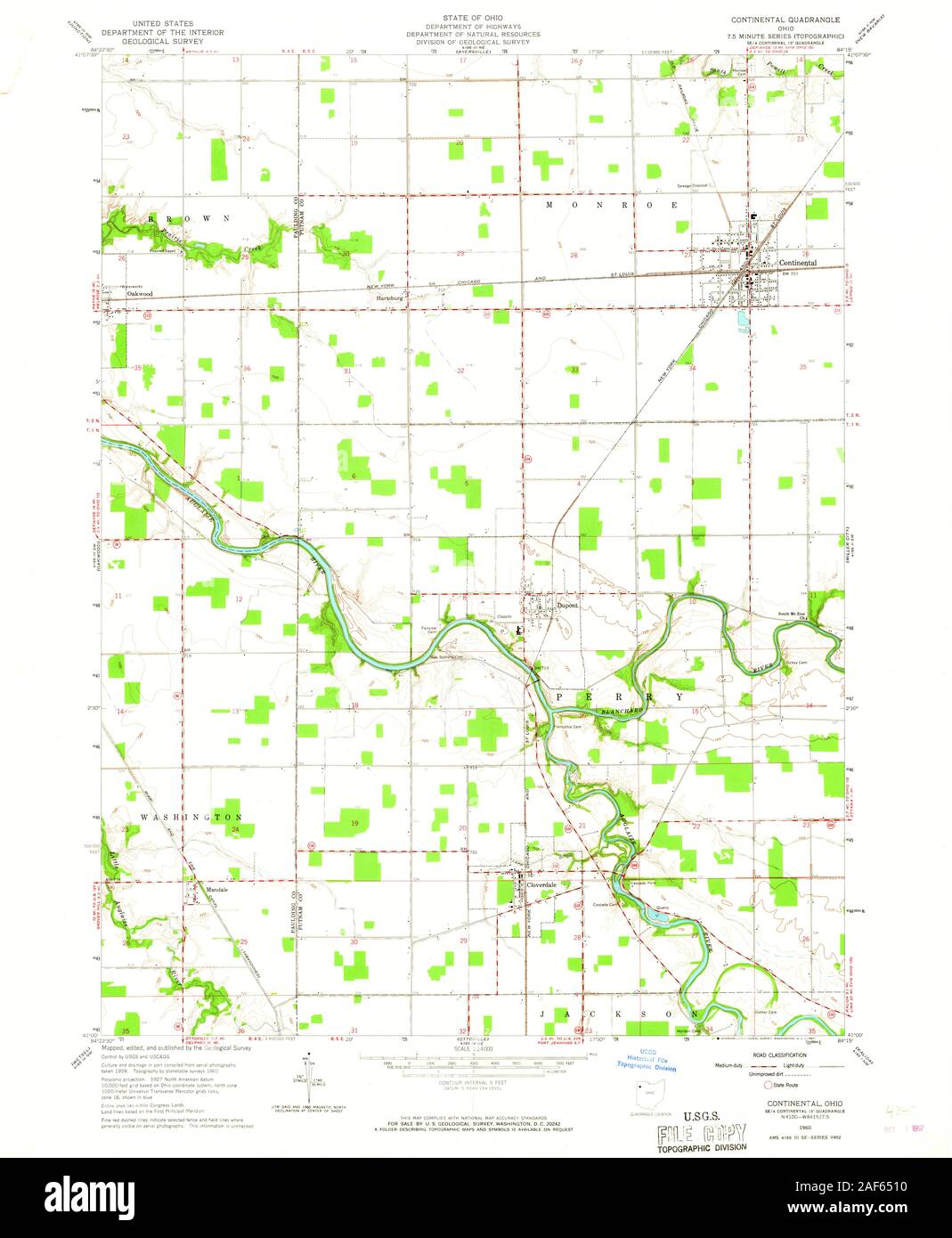Map of continental ohio hi-res stock photography and images - Alamy