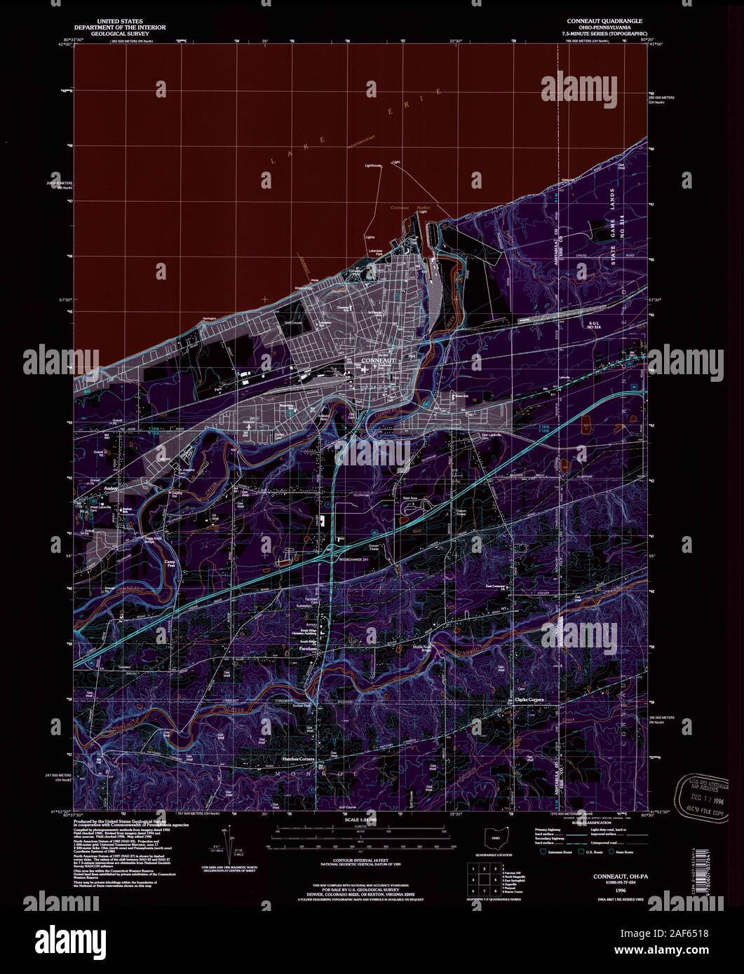 Map of conneaut hi-res stock photography and images - Alamy