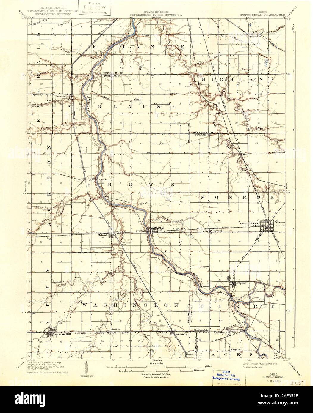 Map of continental ohio hi-res stock photography and images - Alamy