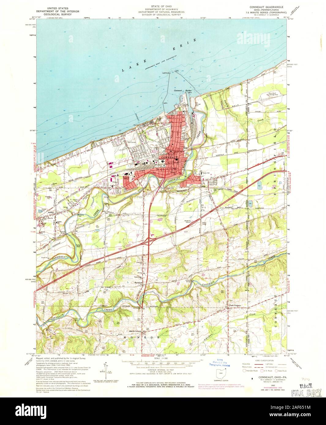 Map of conneaut hi-res stock photography and images - Alamy