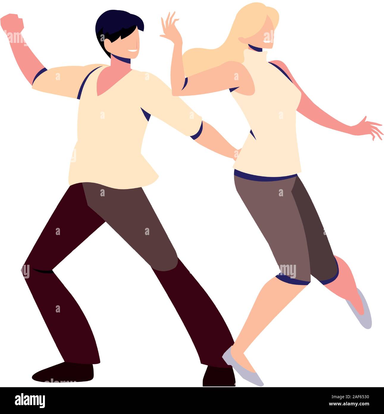 couple of people in pose of dancing on white background vector ...
