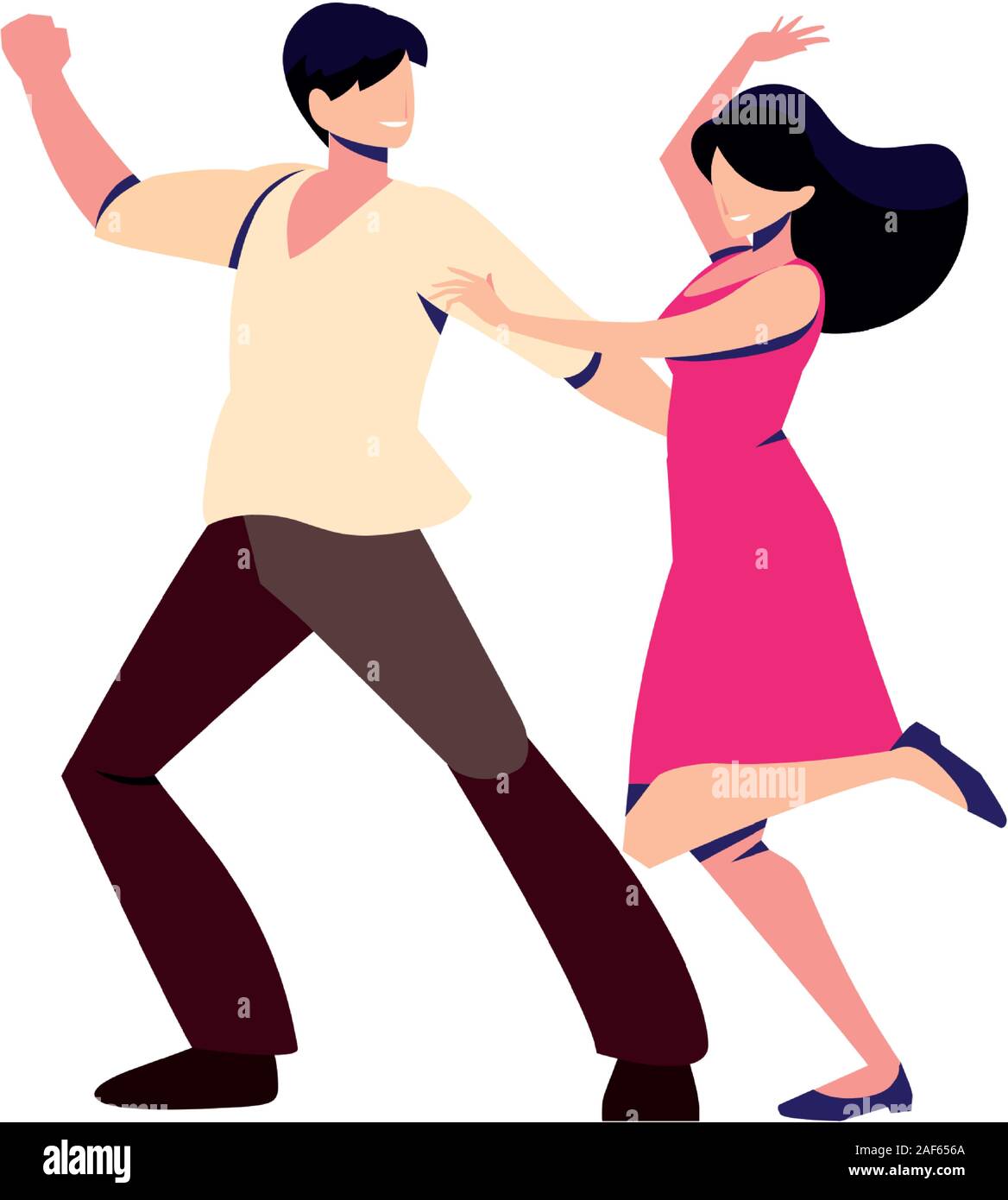 couple of people in pose of dancing on white background vector ...