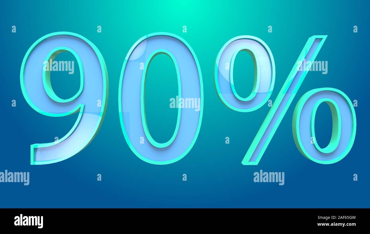 90 Percent Discount Text 3D Illustration Stock Photo - Alamy