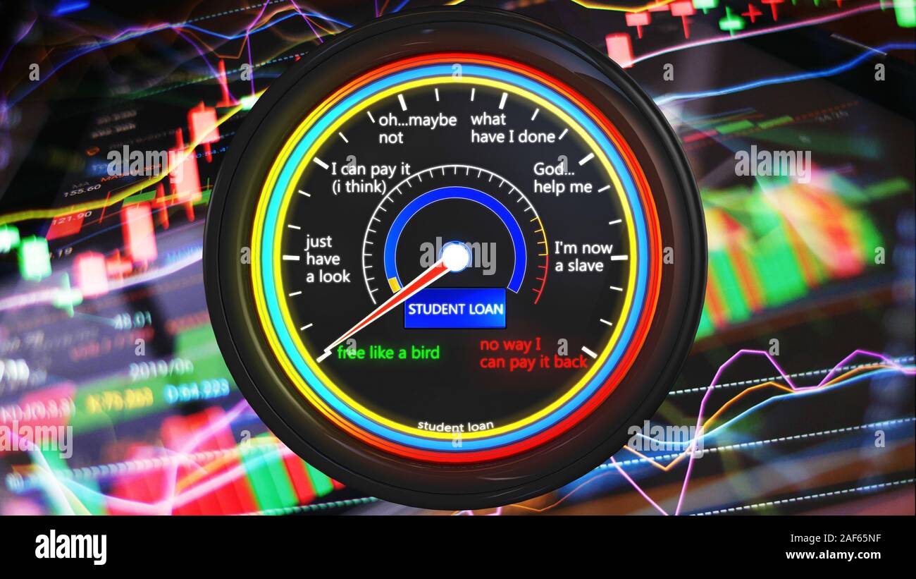 Student Loan Debt Meter 3D Illustration Stock Photo - Alamy
