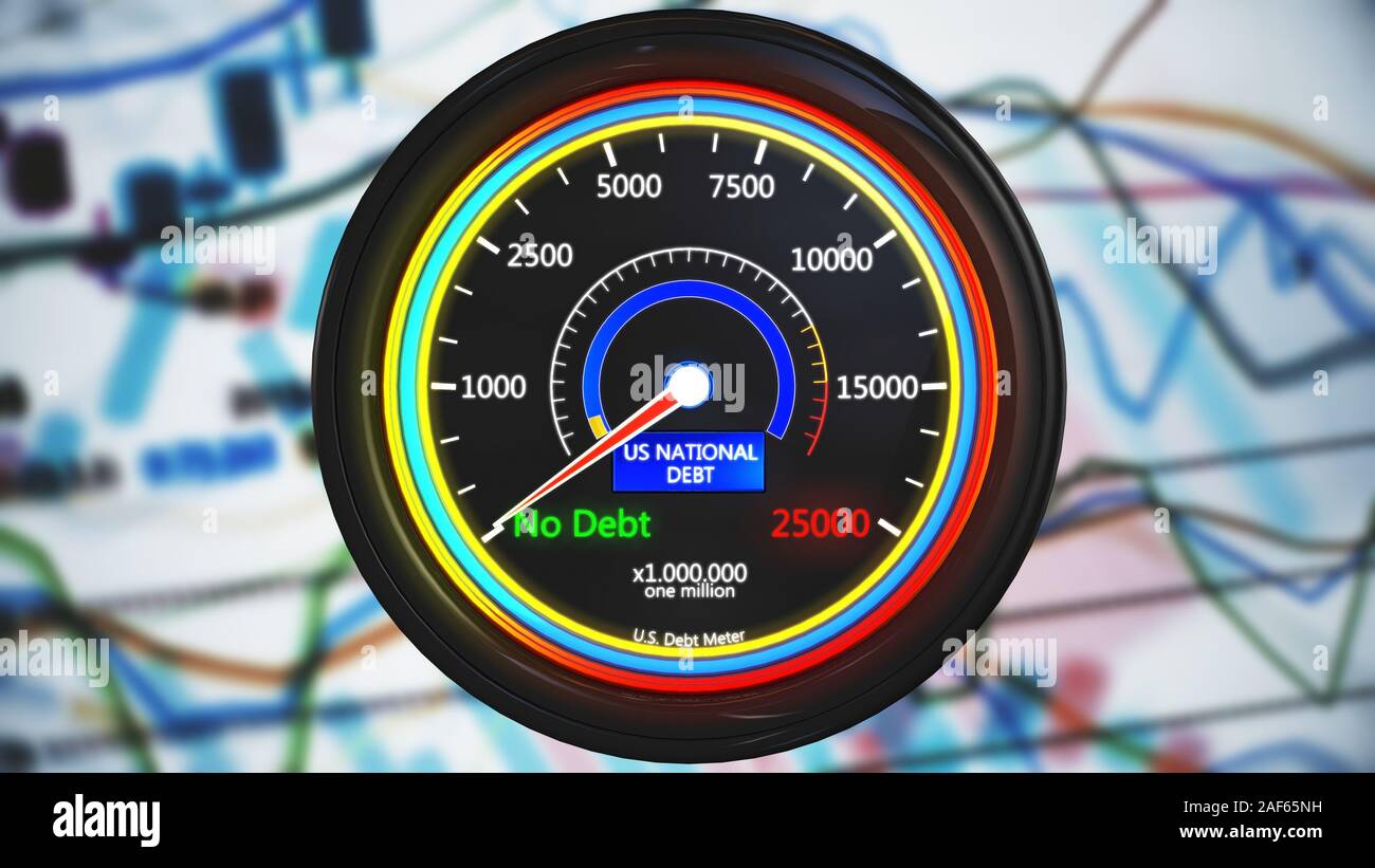 US National Debt Meter 3D Illustration Stock Photo - Alamy