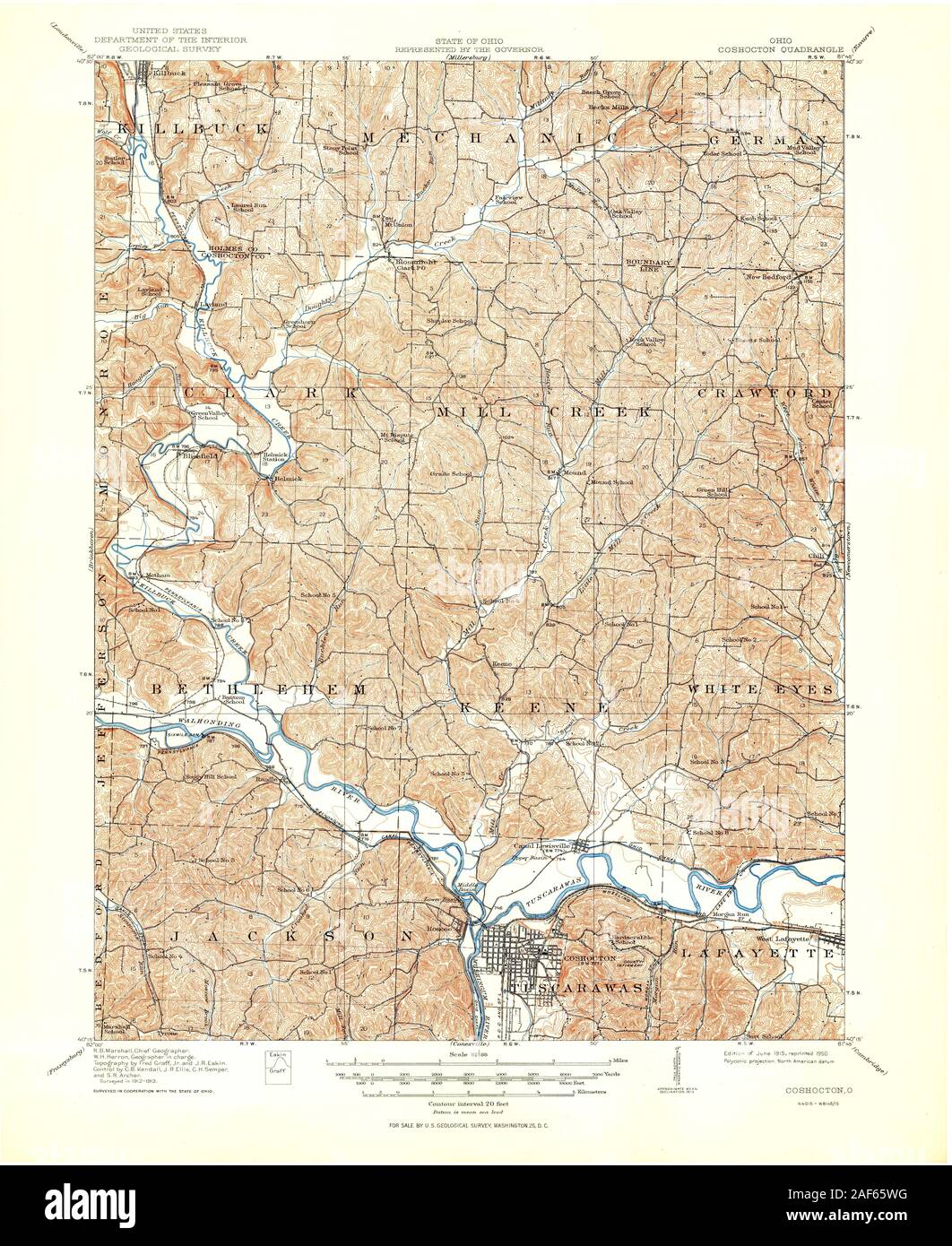 Map of coshocton hi-res stock photography and images - Alamy