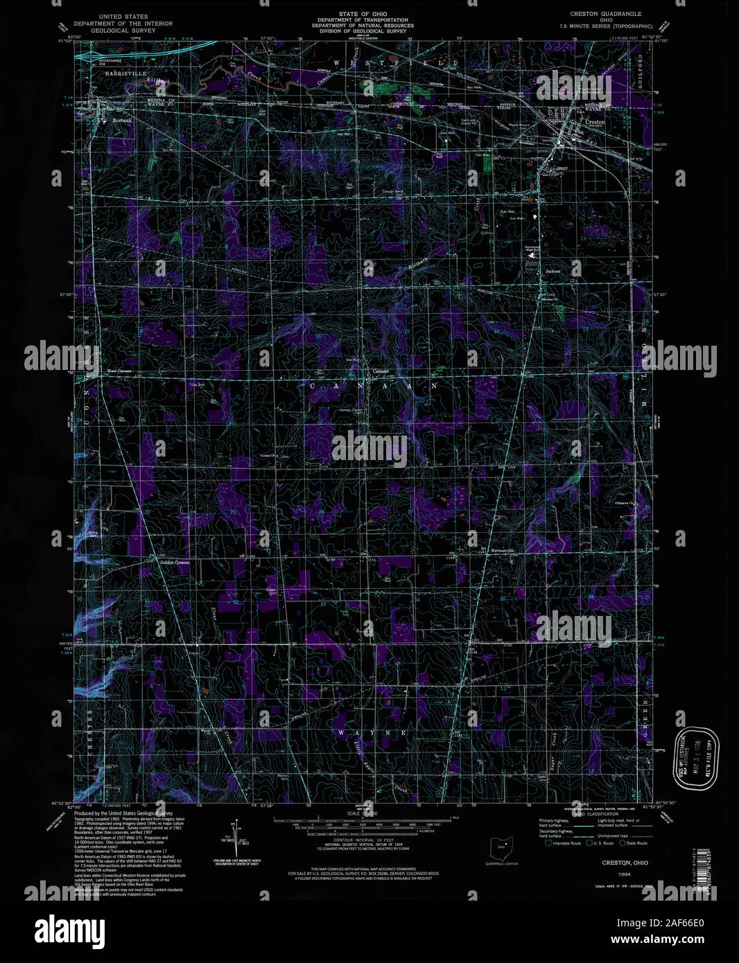 Creston ohio map hi-res stock photography and images - Alamy