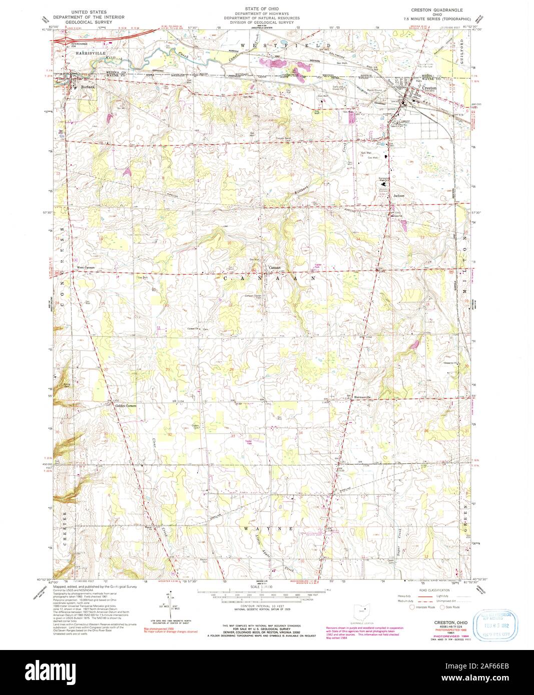 Map of creston ohio hi-res stock photography and images - Alamy