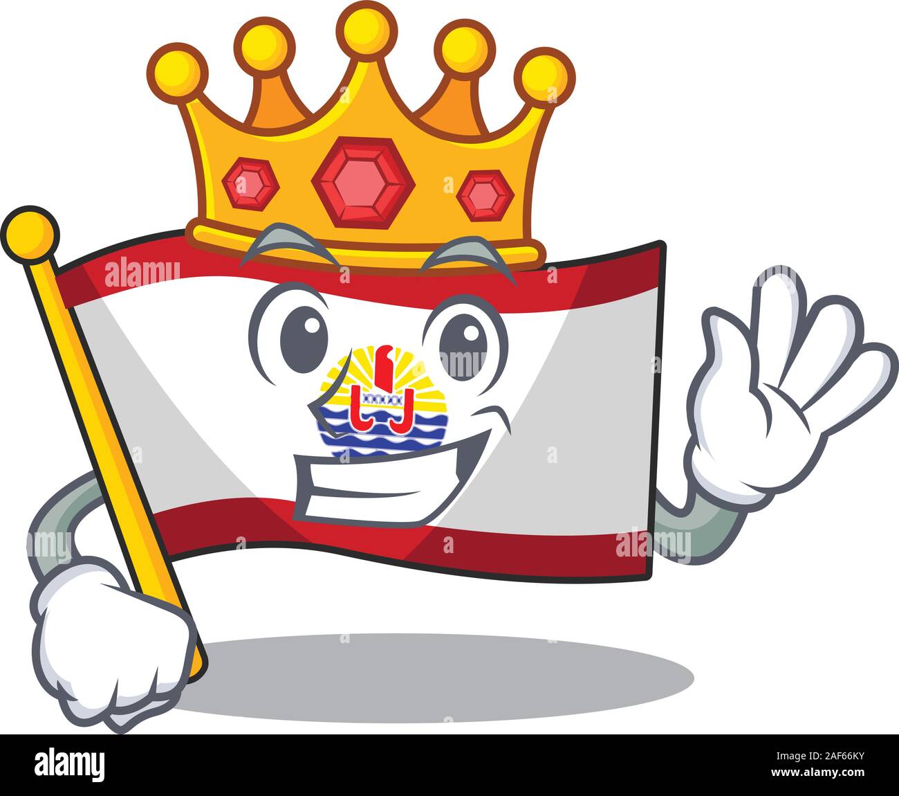 Flag french polynesia Scroll A stylized of King on cartoon character ...