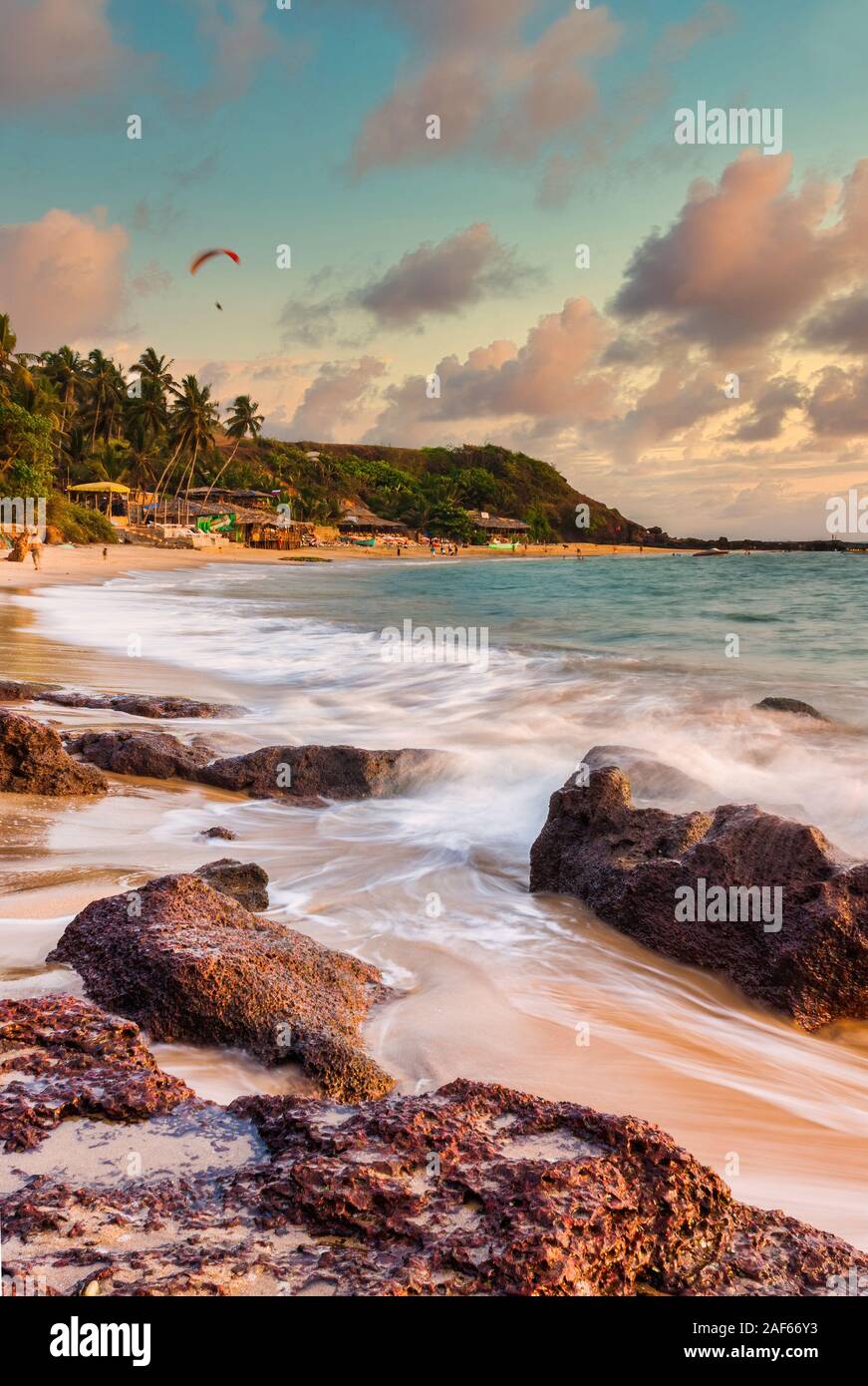 Sunset at Anjuna beach in Goa, India Stock Photo - Alamy