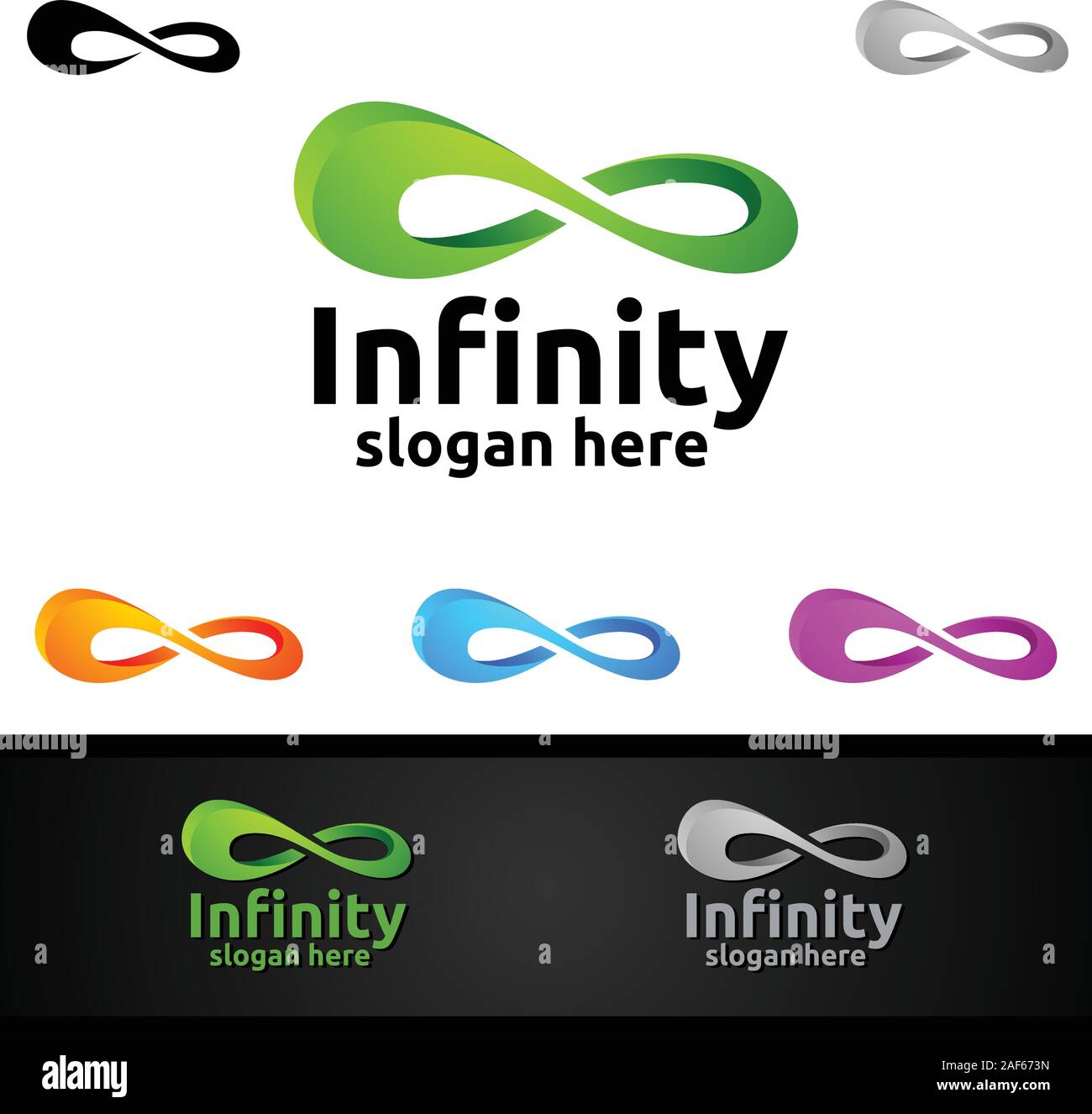 Infinity loop logo icon. Vector unlimited infinity, endless line shape ...