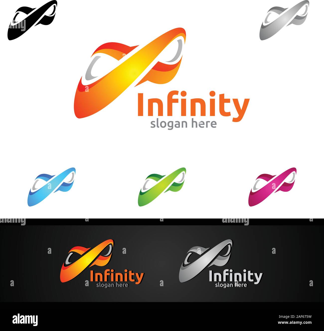 Infinity loop logo icon. Vector unlimited infinity, endless line shape ...
