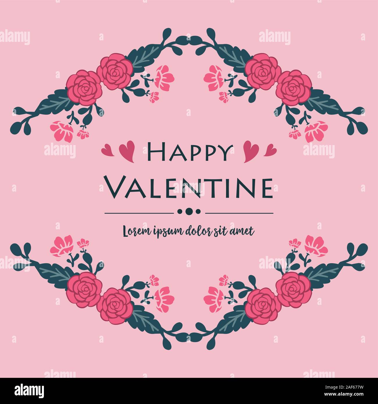 Rose flower frames with attractive writing styles for happy valentine ...