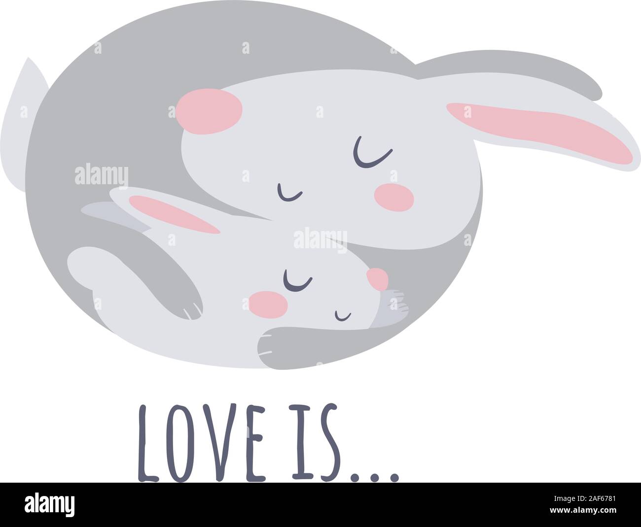 Vector love logo with two cute rabbits Stock Vector Image & Art - Alamy