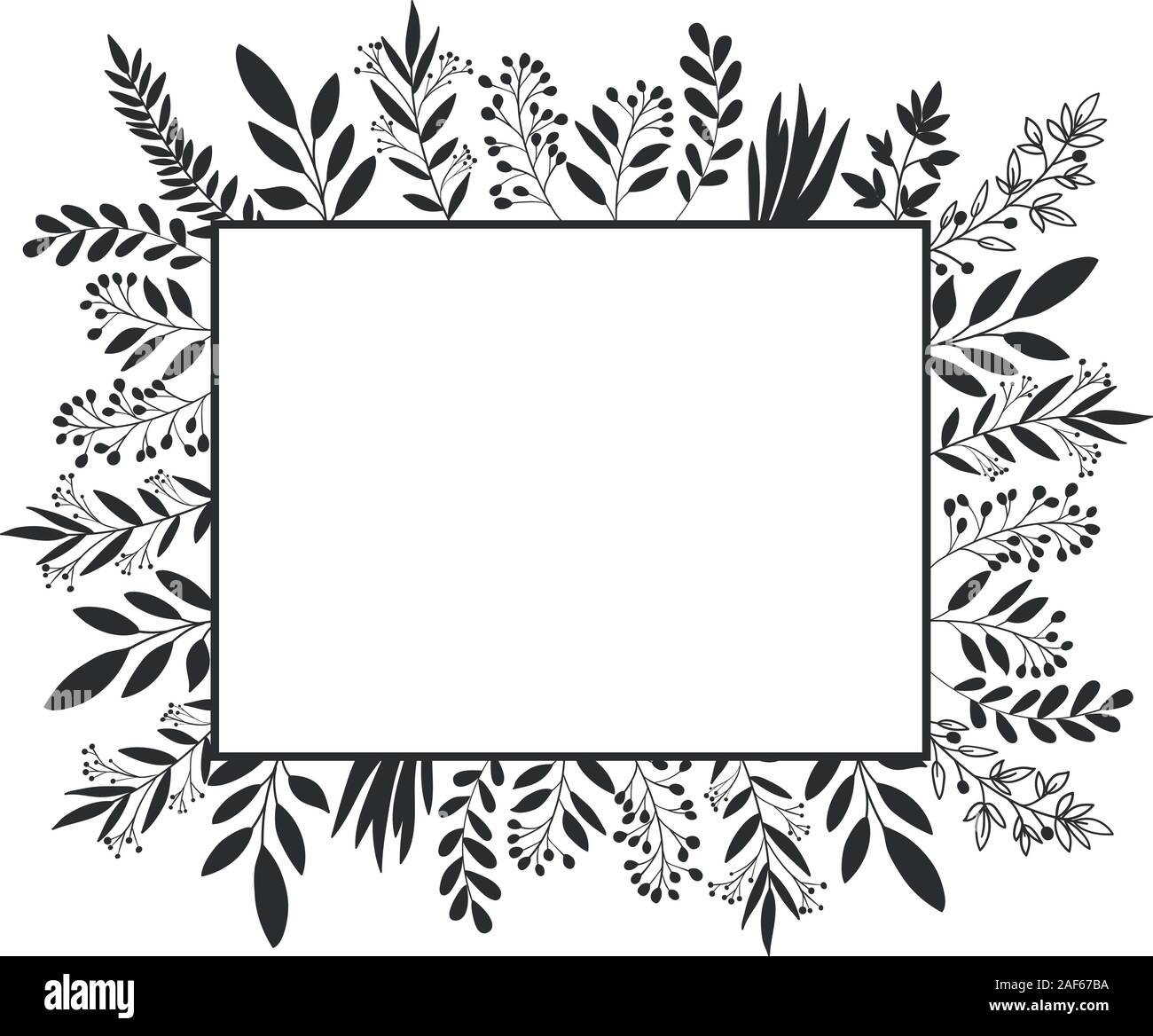 Isolated leaves frame vector design Stock Vector Image & Art - Alamy