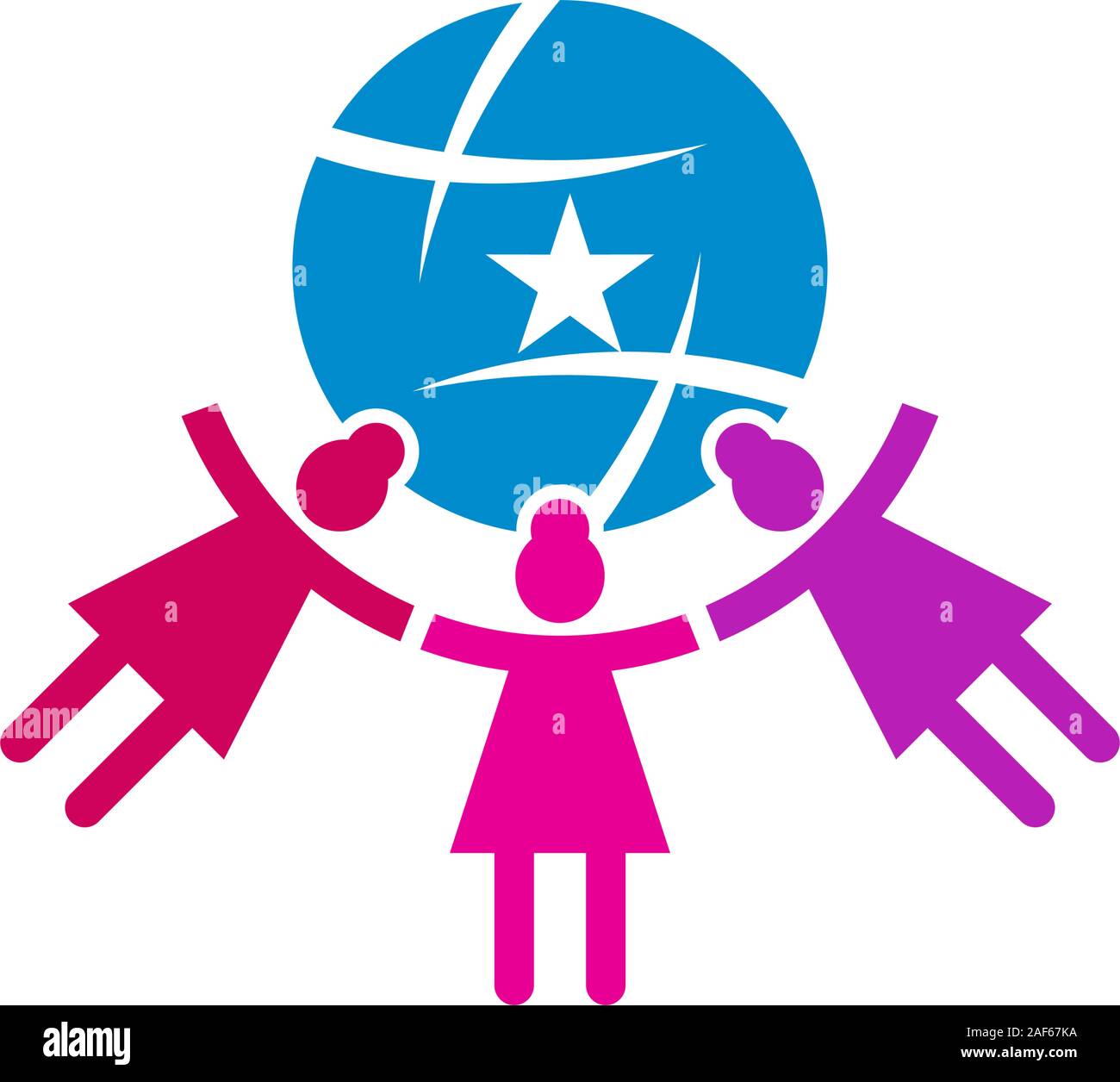 Woman power logo vector illustration icon symbol isolated Stock Vector ...