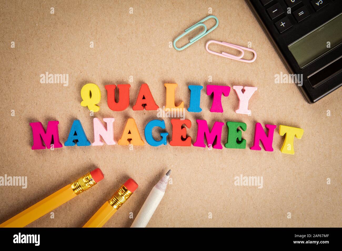 Quality Management. Audit, monitoring and service concept. Text from ...