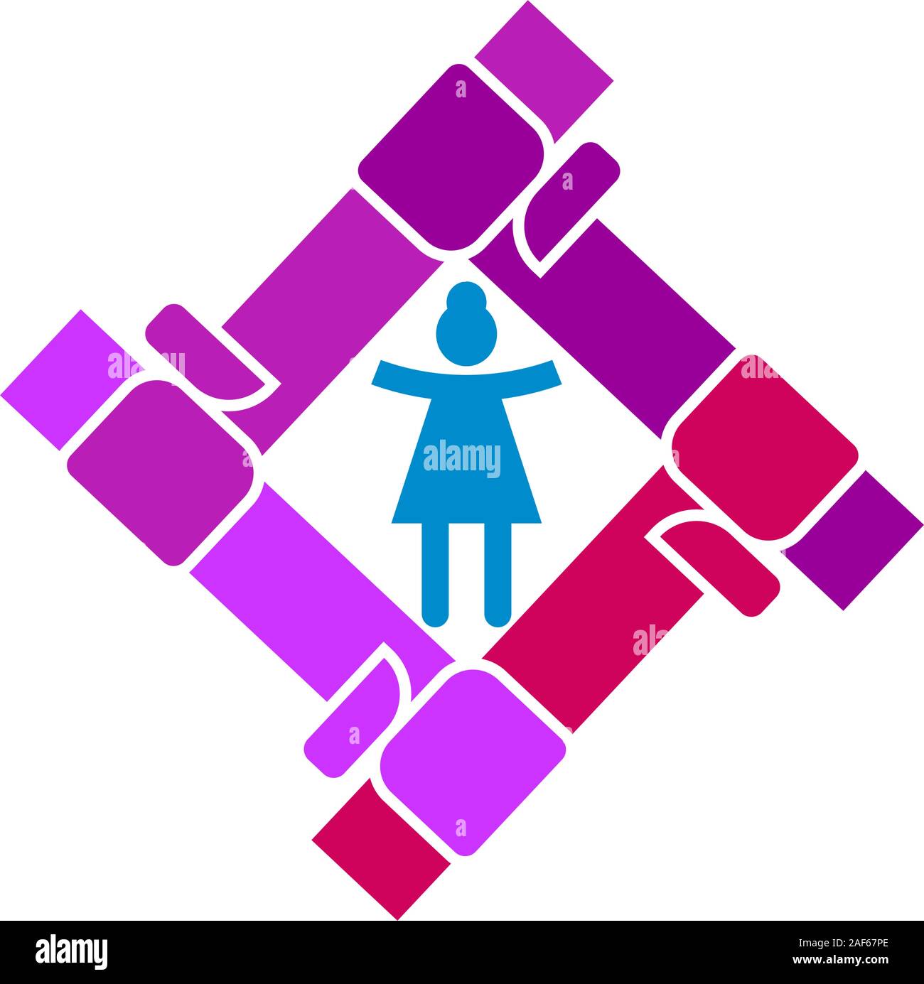 Woman power logo vector illustration icon symbol isolated Stock Vector ...