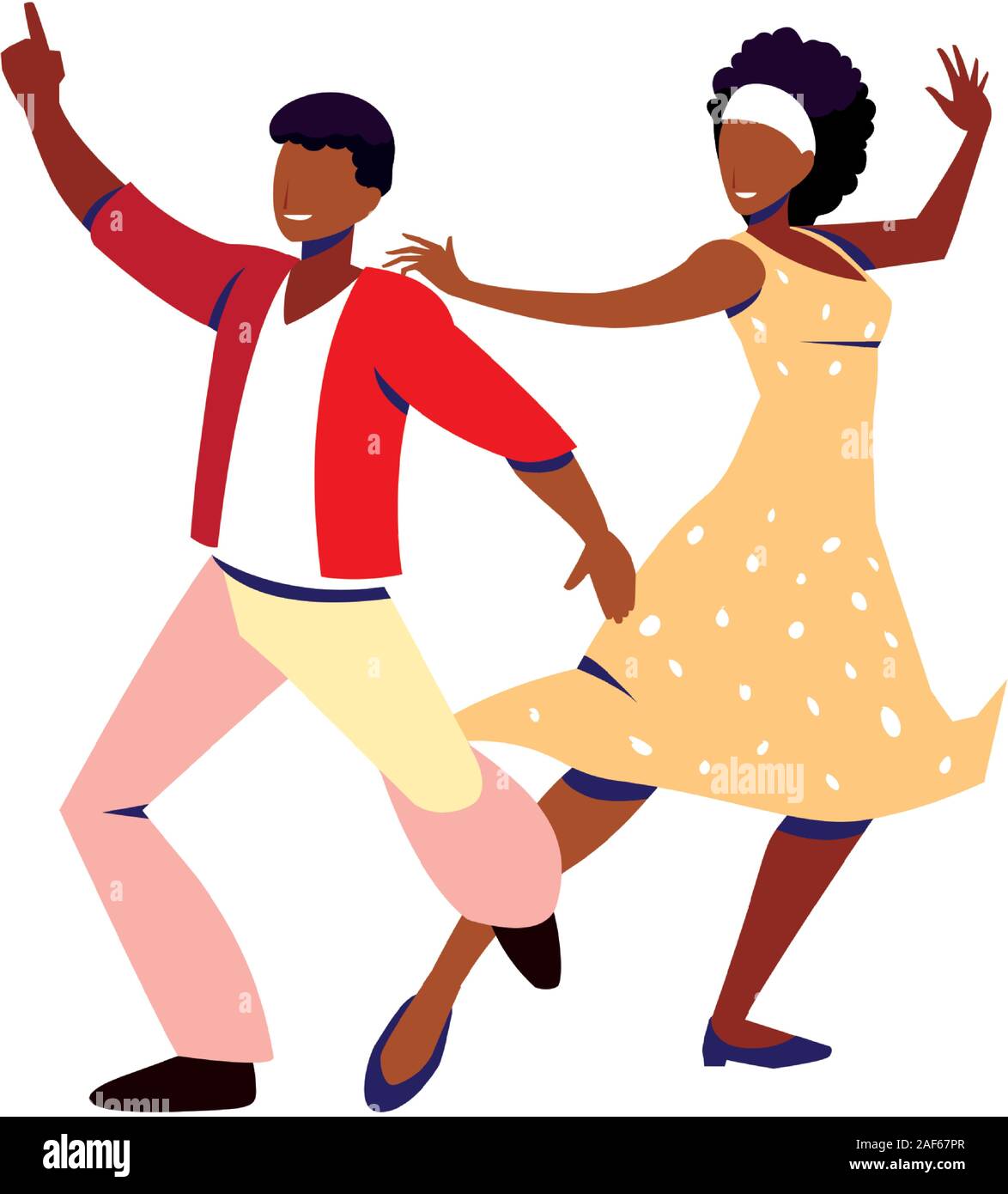 couple of people in pose of dancing on white background vector ...
