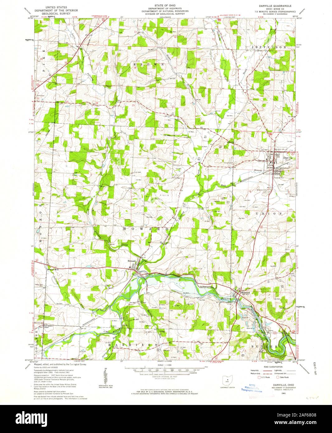 Map of danville ohio hi-res stock photography and images - Alamy