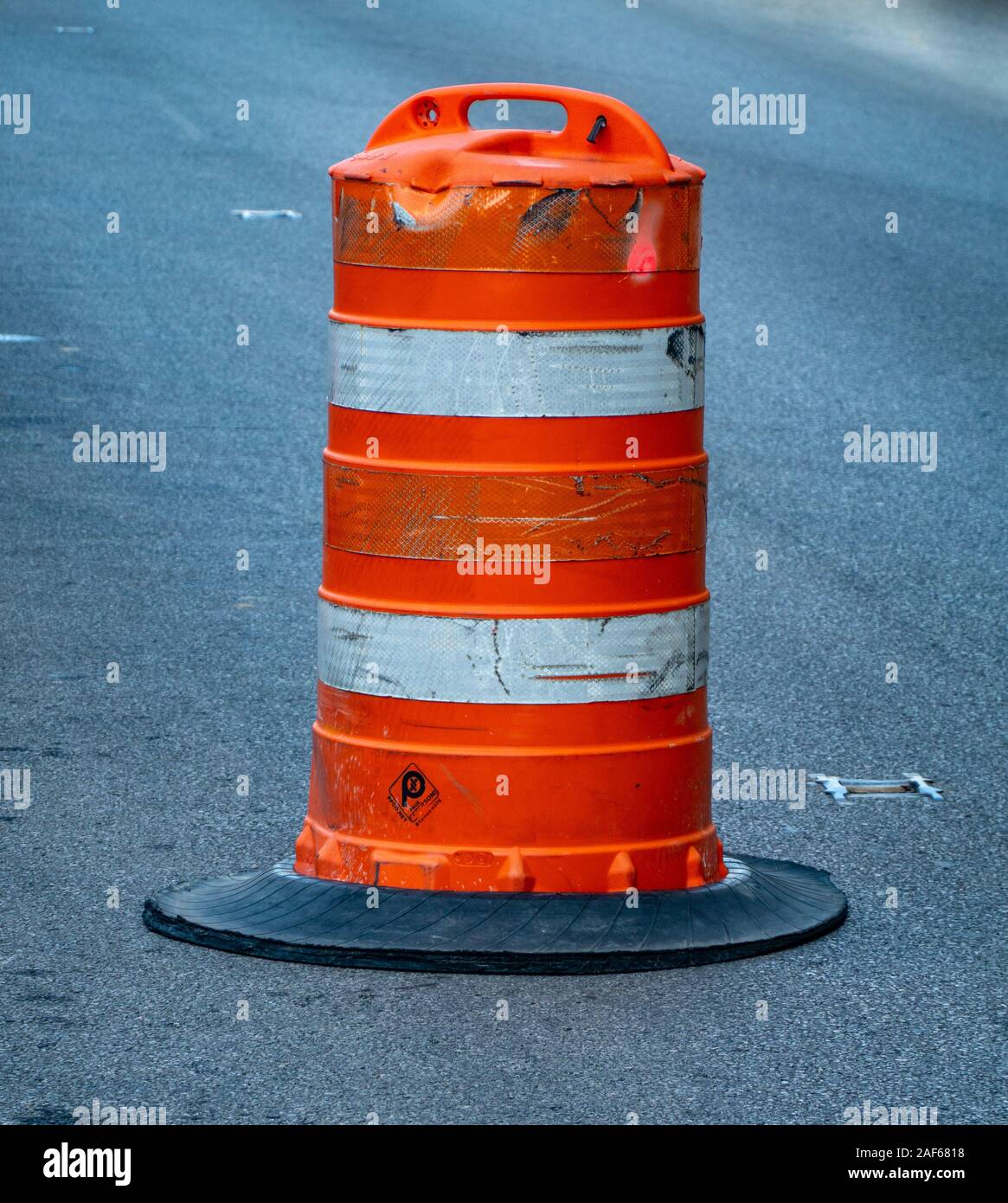 Orange Traffic Cone Sitting On High Resolution Stock Photography and ...