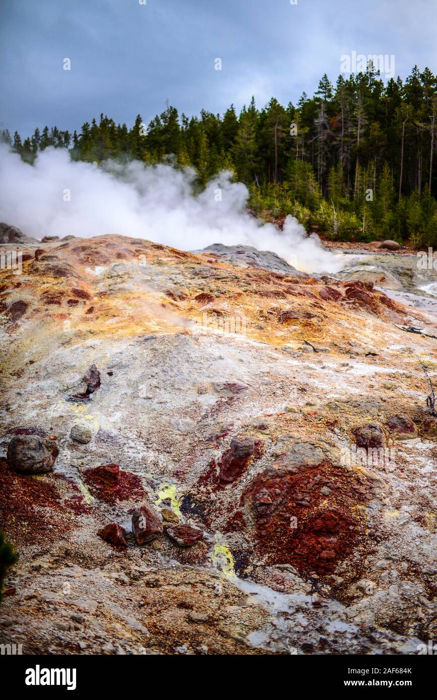 Steamboat geyser in Norris Geyser Basin, Yellowstone National Park, USA ...