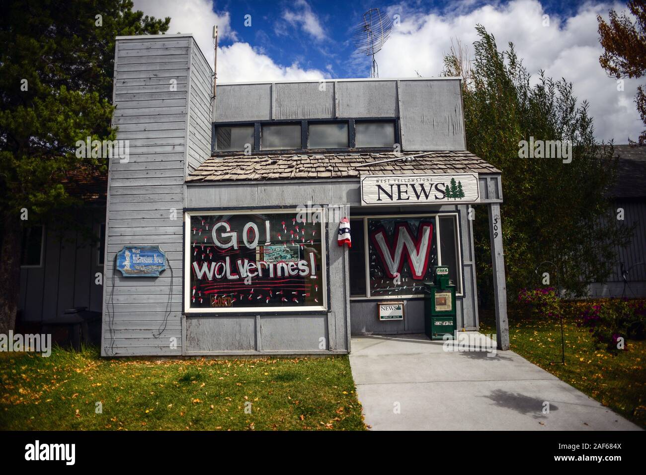 Go Wolverines painted on West Yellowstone News building, West ...