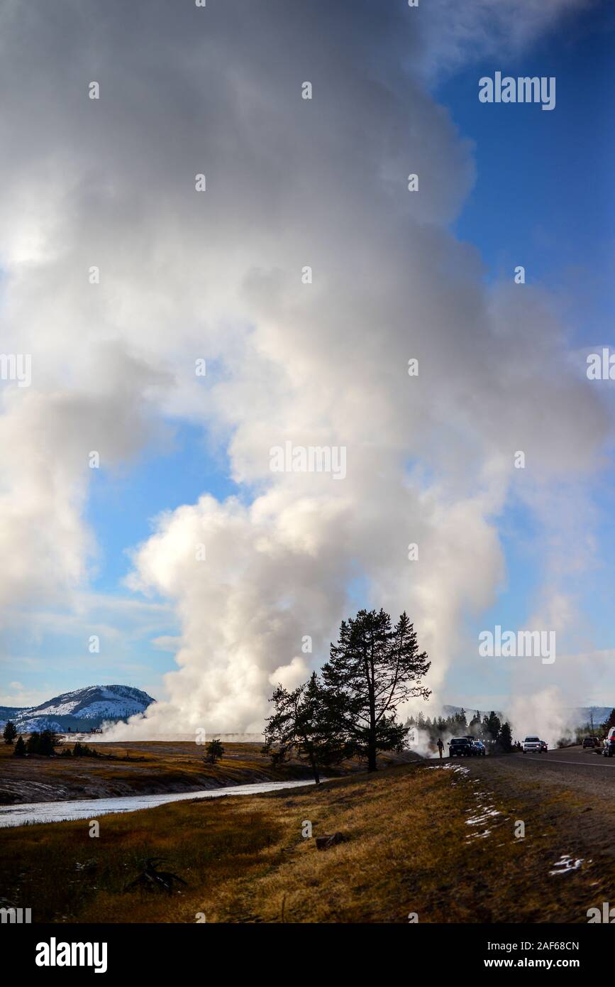 Fumaroles in Upper Geyser Basin, Yellowstone National Park, USA Stock ...