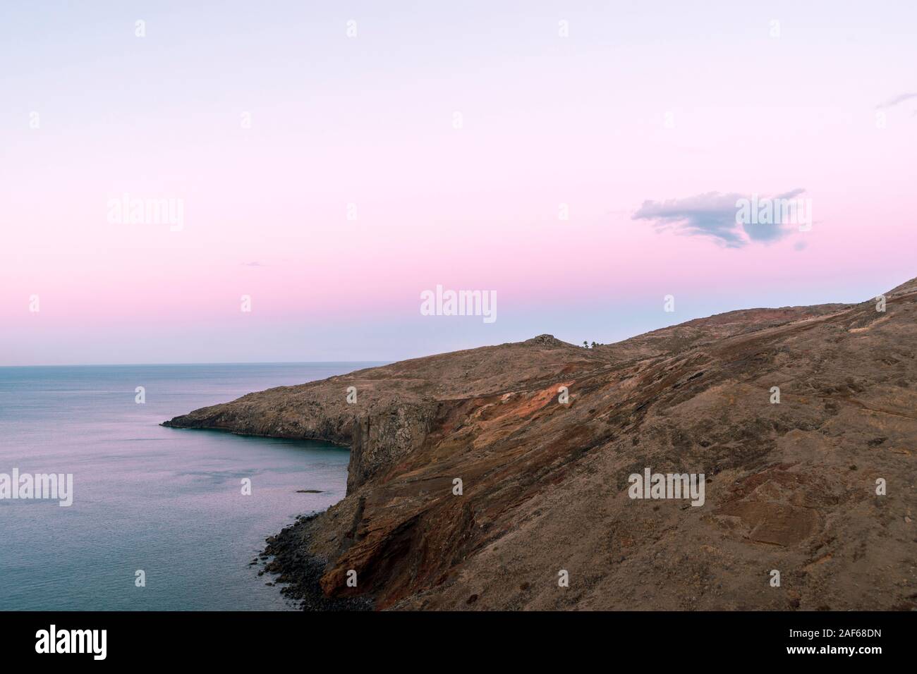 gentle dusk scenery at rocky shore of Madeira Island Stock Photo - Alamy