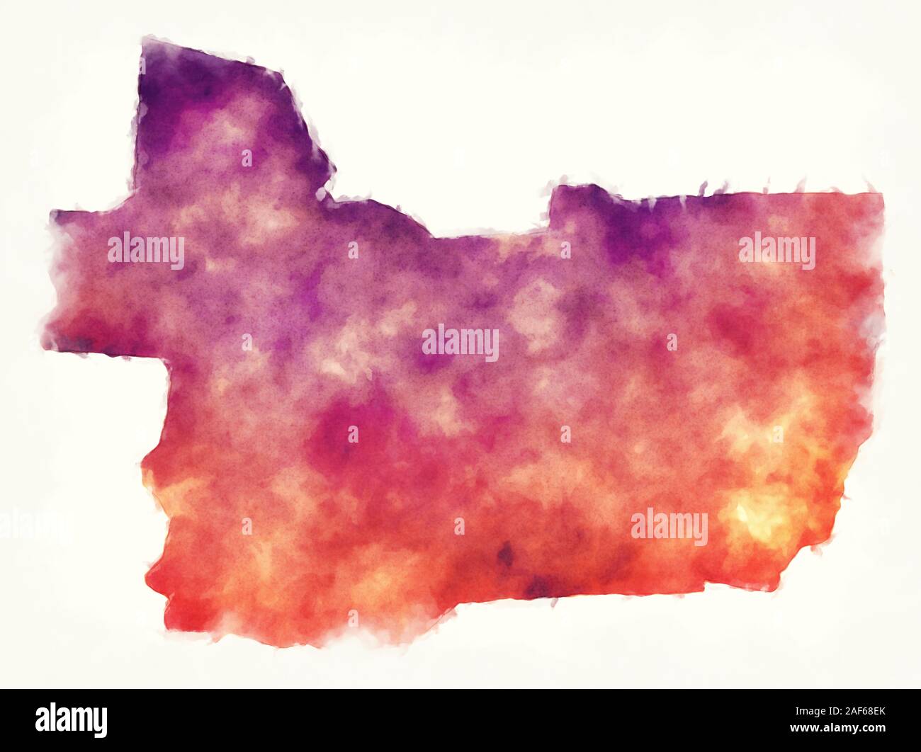 Gao region watercolor map of Mali Stock Photo - Alamy