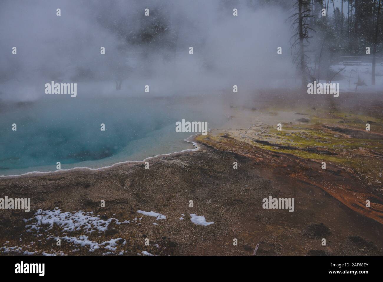 Fountain Paint Pot, a mud pot located in Lower Geyser Basin ...