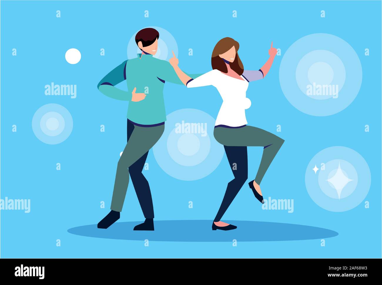 Couple dancing in night club Stock Vector Images - Alamy