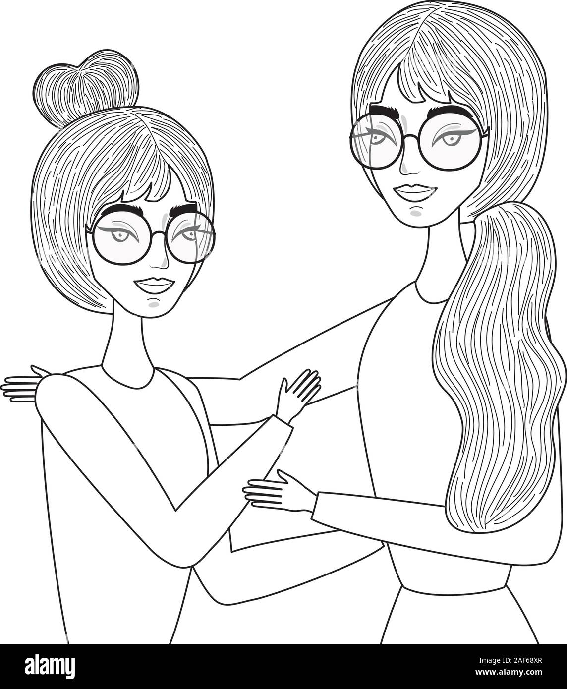 Isolated women cartoon drawing vector design Stock Vector Image & Art ...