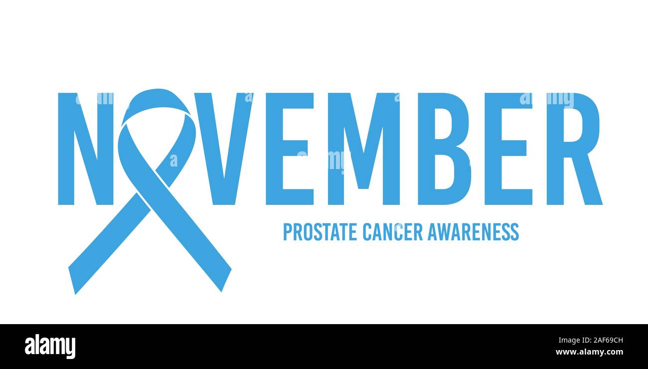 Poster With Blue Ribbon Medical Symbol For Prostate Cancer Awareness
