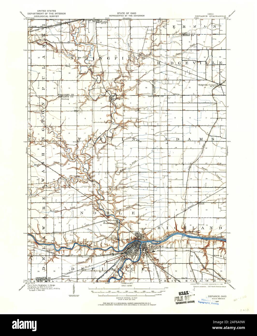Map of defiance ohio hi-res stock photography and images - Alamy