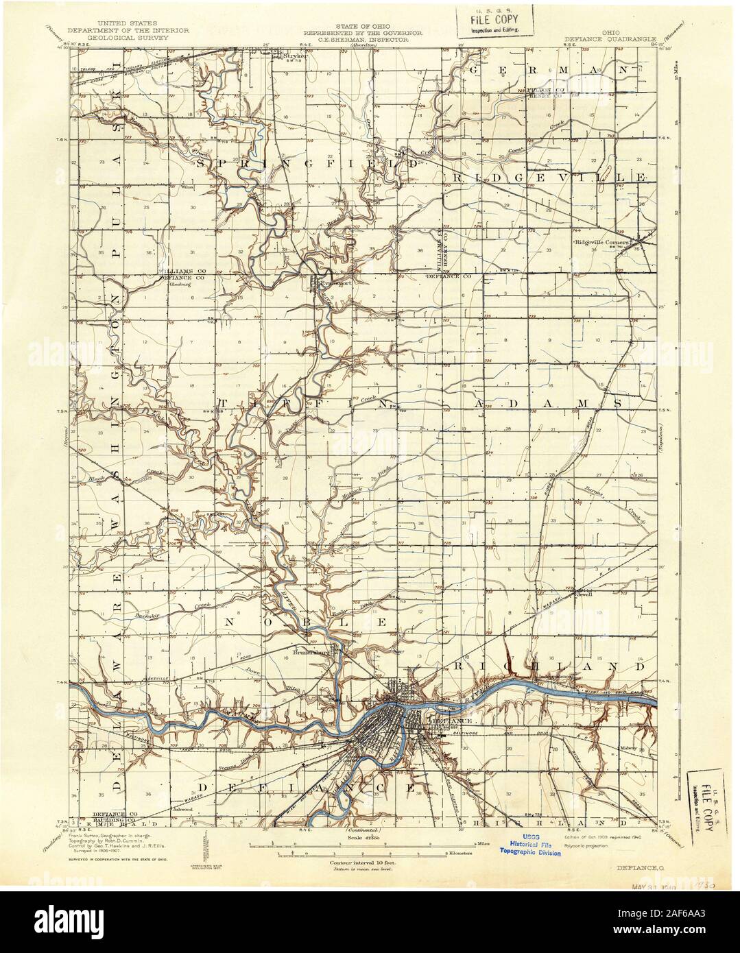 Defiance ohio map hi-res stock photography and images - Alamy